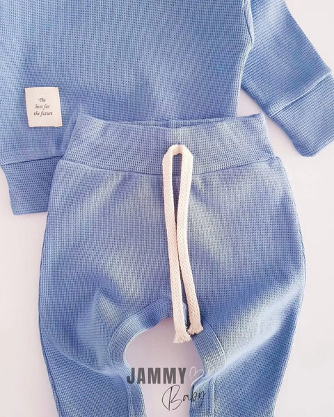 Boris Waffle Textured 2- Piece Set-INDIGO – Jammy Baby Lebanon
